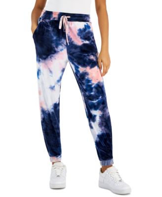 Planet Gold Juniors' Tie-Dyed Velour High Rise Jogger Pants - Macy's
