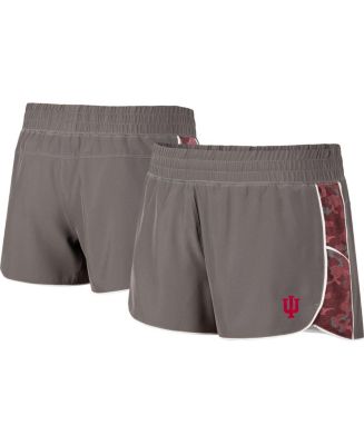 Women's Colosseum Gray, Crimson Indiana Hoosiers Pamela Lined Shorts ...