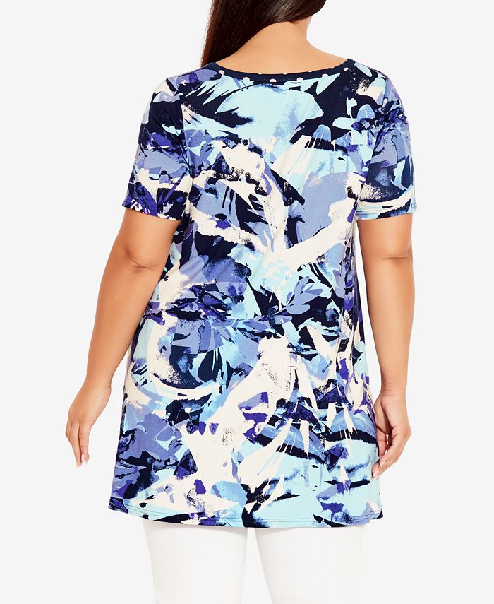 Avenue Plus Size Felicity Spliced Tunic Top And Reviews Tops Plus Sizes Macys