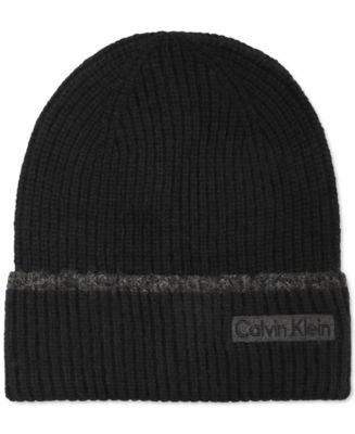 Calvin Klein Men's Tipped Rib Logo Cuff Hat - Macy's