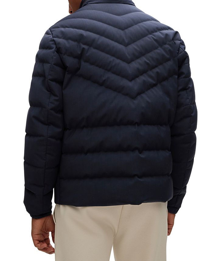 Hugo Boss Men's Wool-Blend Quilted Down Jacket - Macy's