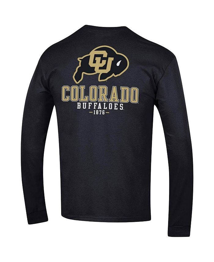 Champion Men's Black Colorado Buffaloes Team Stack Long Sleeve T-shirt ...