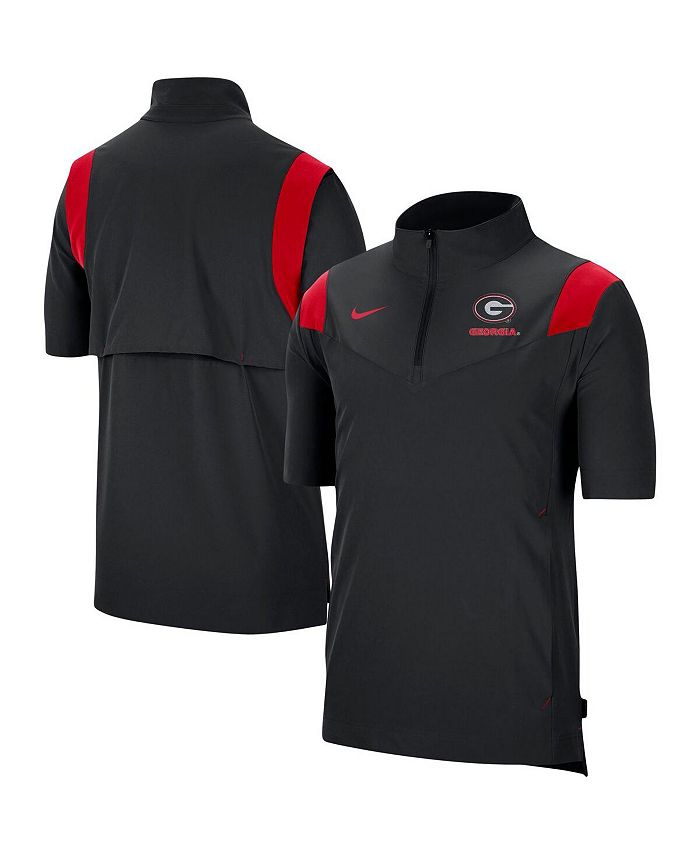 Nike Men's Black Georgia Bulldogs Coach Short Sleeve Quarter-Zip Jacket ...