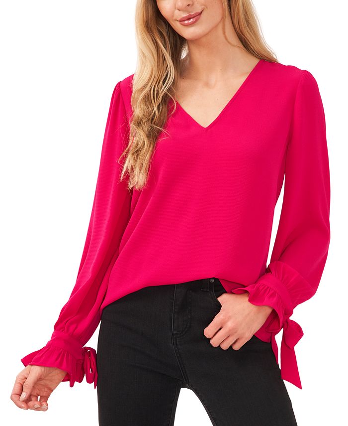 CeCe Tie-Cuff Top - Macy's