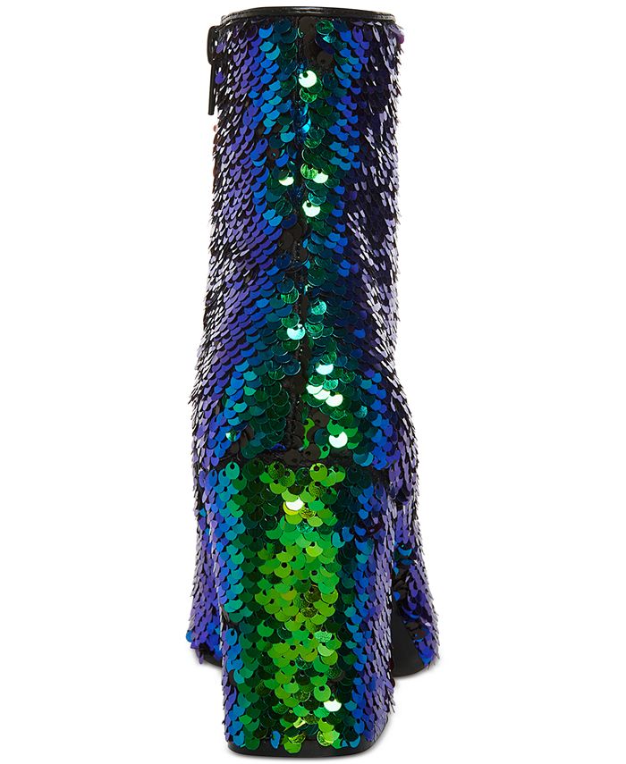 Madden Girl Women's Cody Sequined Flare-Heel Booties & Reviews ...