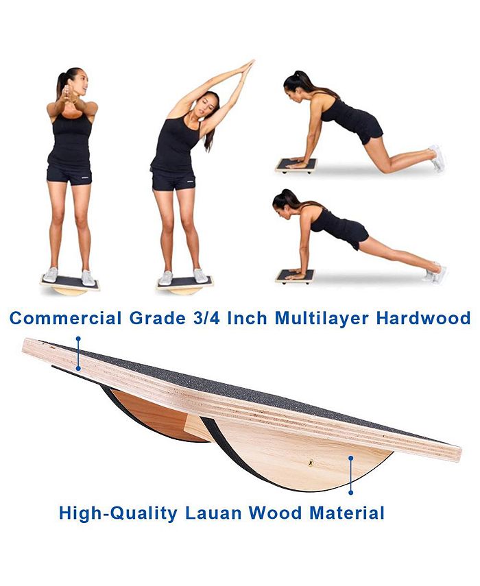 StrongTek Professional Extra Large Wooden Balance Rocker Board, Support ...