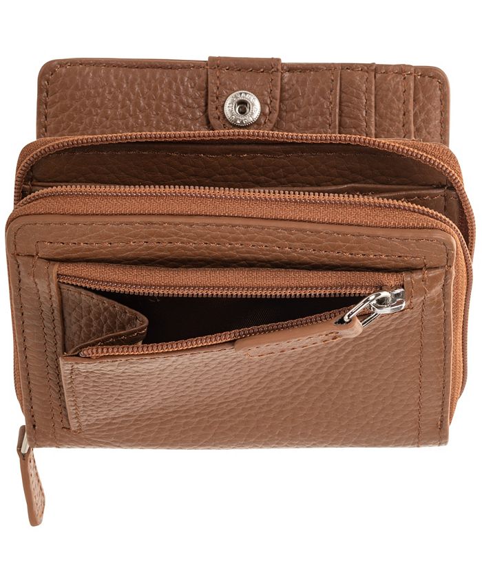 Mancini Women's Pebbled Collection RFID Secure Mini Clutch Wallet - Macy's