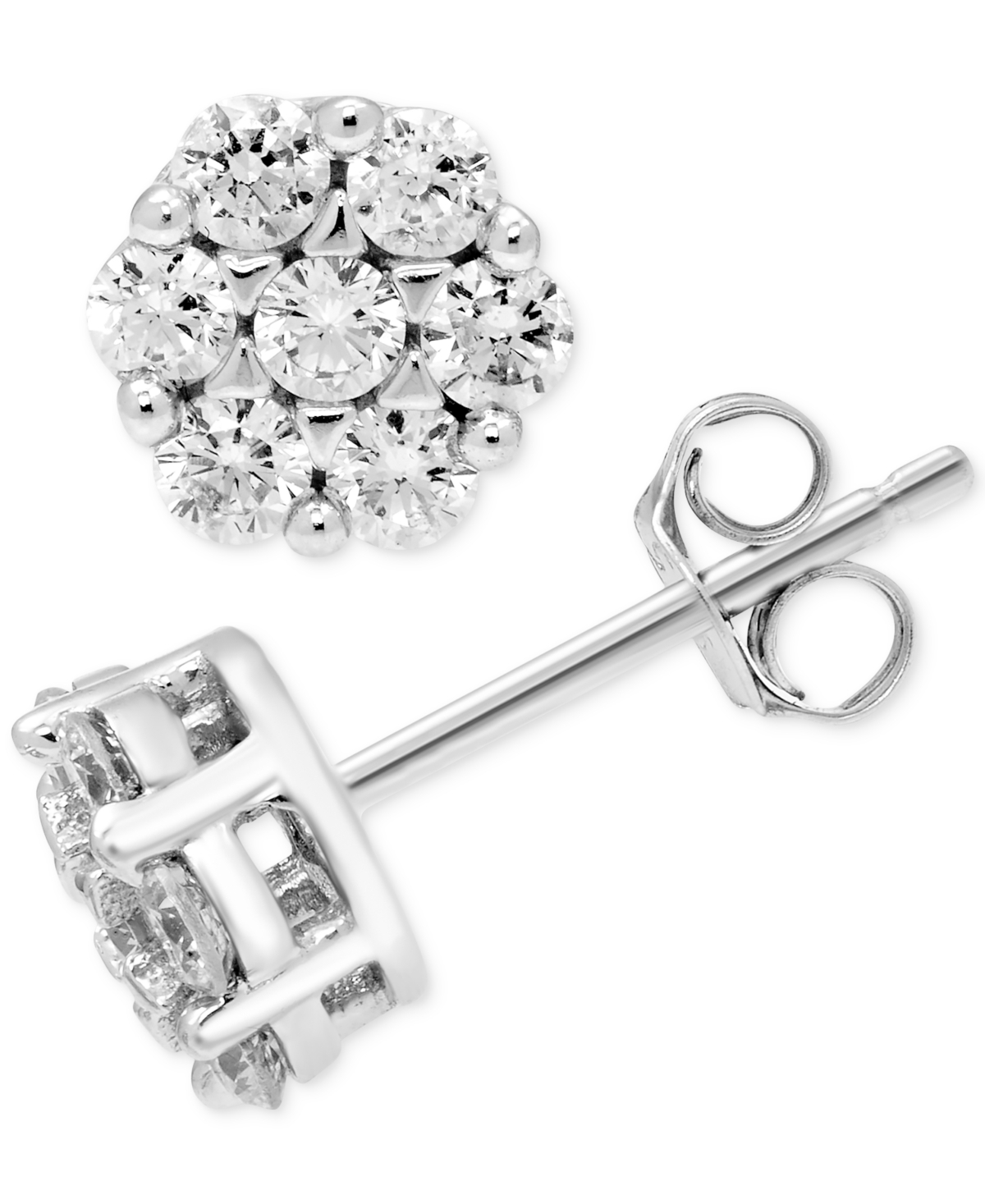 Click here for Diamond Cluster Stud Earrings (5/8 ct. t.w.) in 14... prices