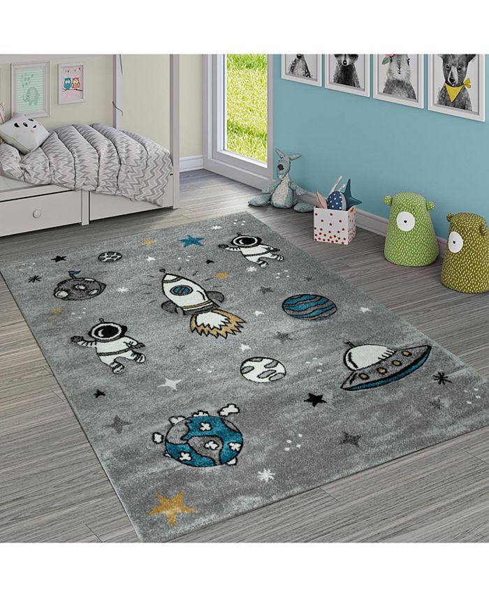 Paco Nursery Rug Astronauts & Rockets in Space Grey - 47'' x 67'' - Macy's