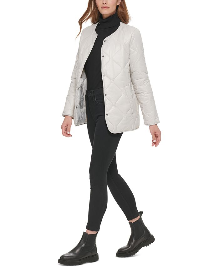 Calvin Klein Women's Collarless Onion Quilted Coat & Reviews - Coats ...