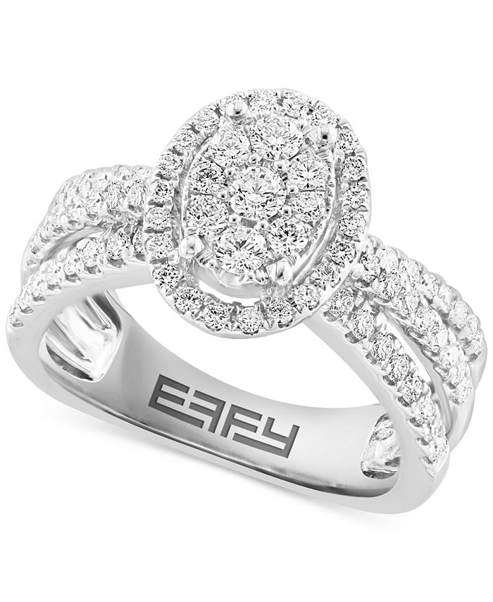 EFFY Collection EFFY® Diamond Halo Cluster Ring (7/8 ct. t.w.) in 14k ...
