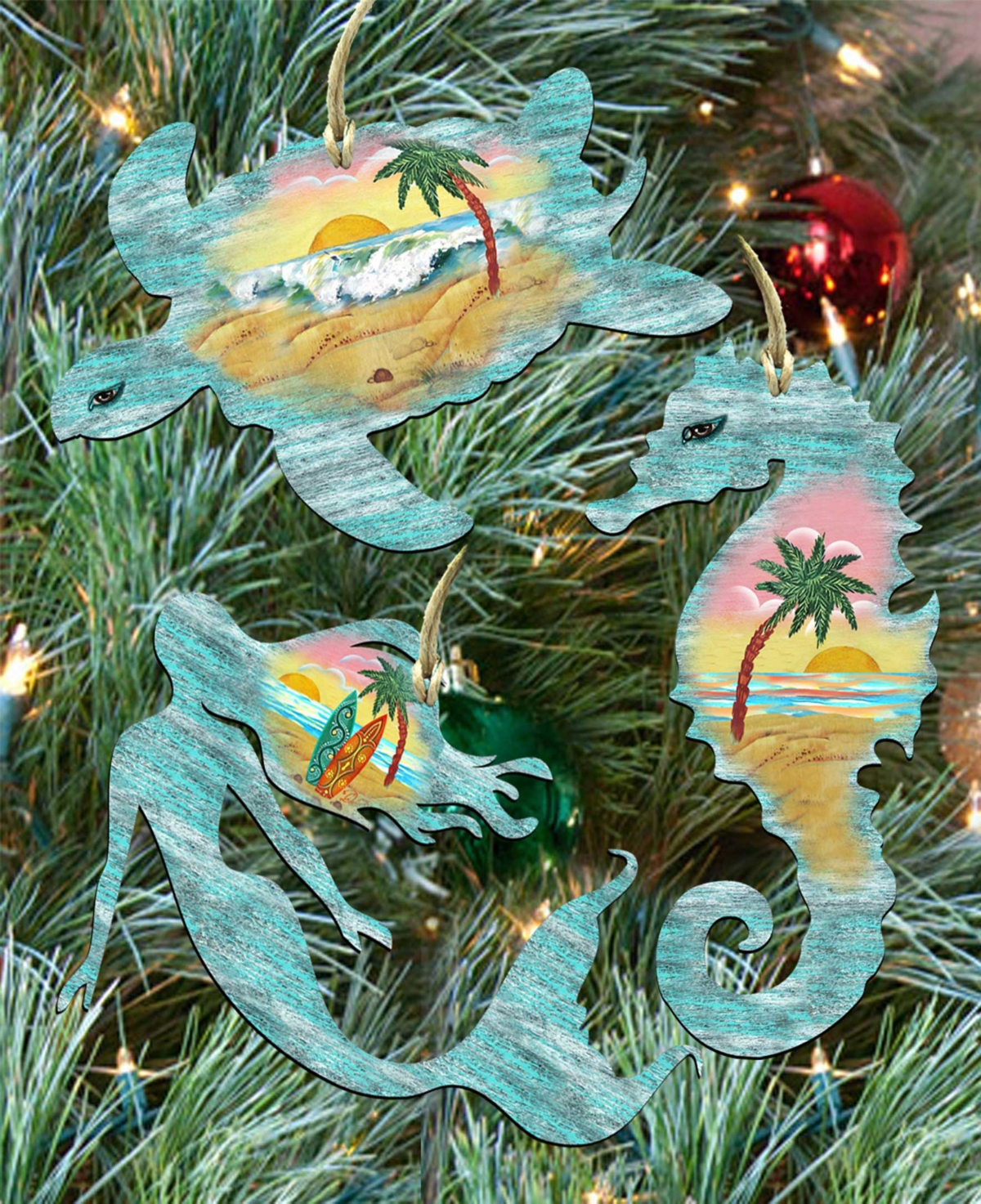 Click here for Designocracy Sea Turtle  Mermaid  Seahorse Holiday... prices