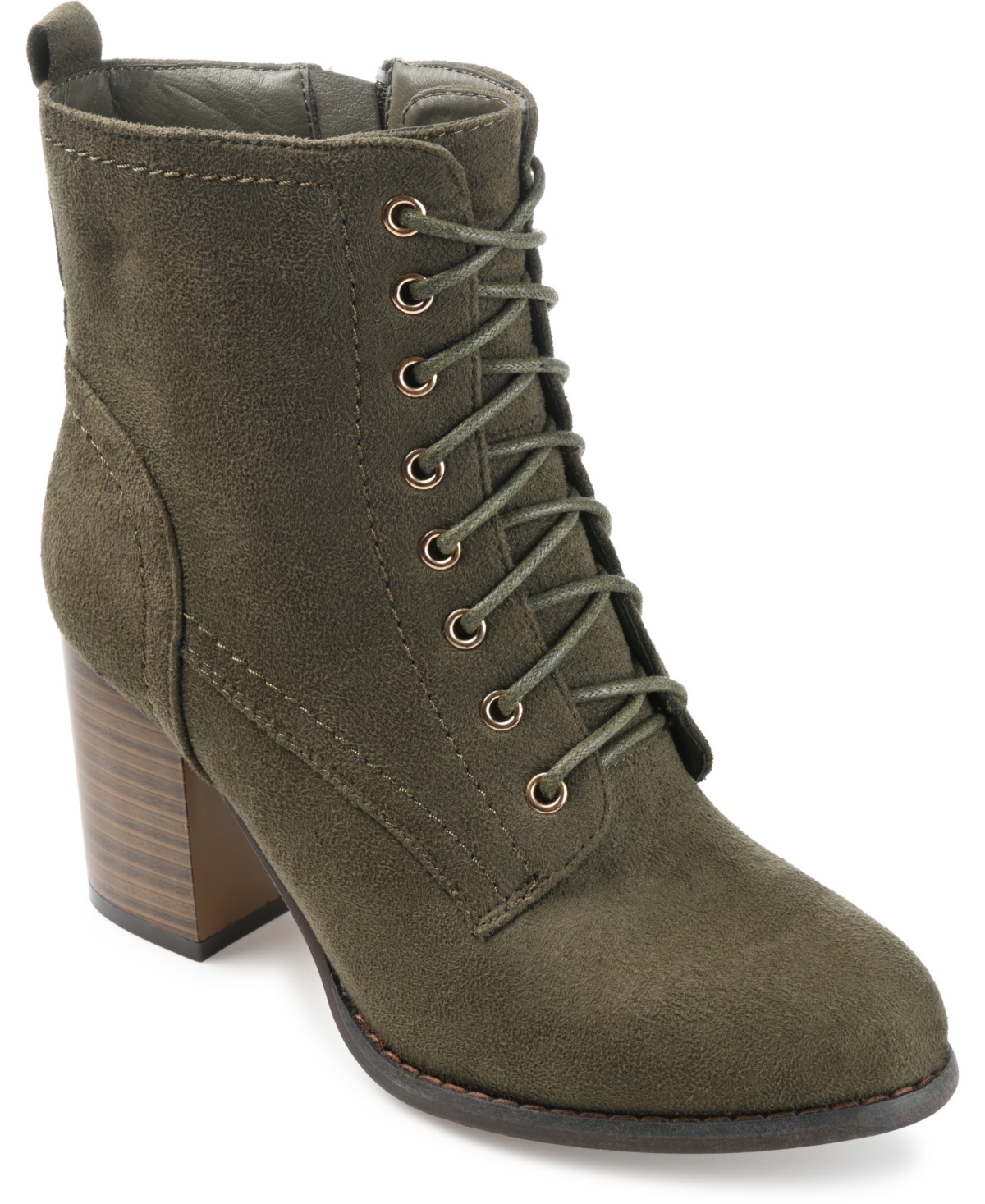 Click here for Journee Collection Womens Baylor Lace Up Stacked H... prices