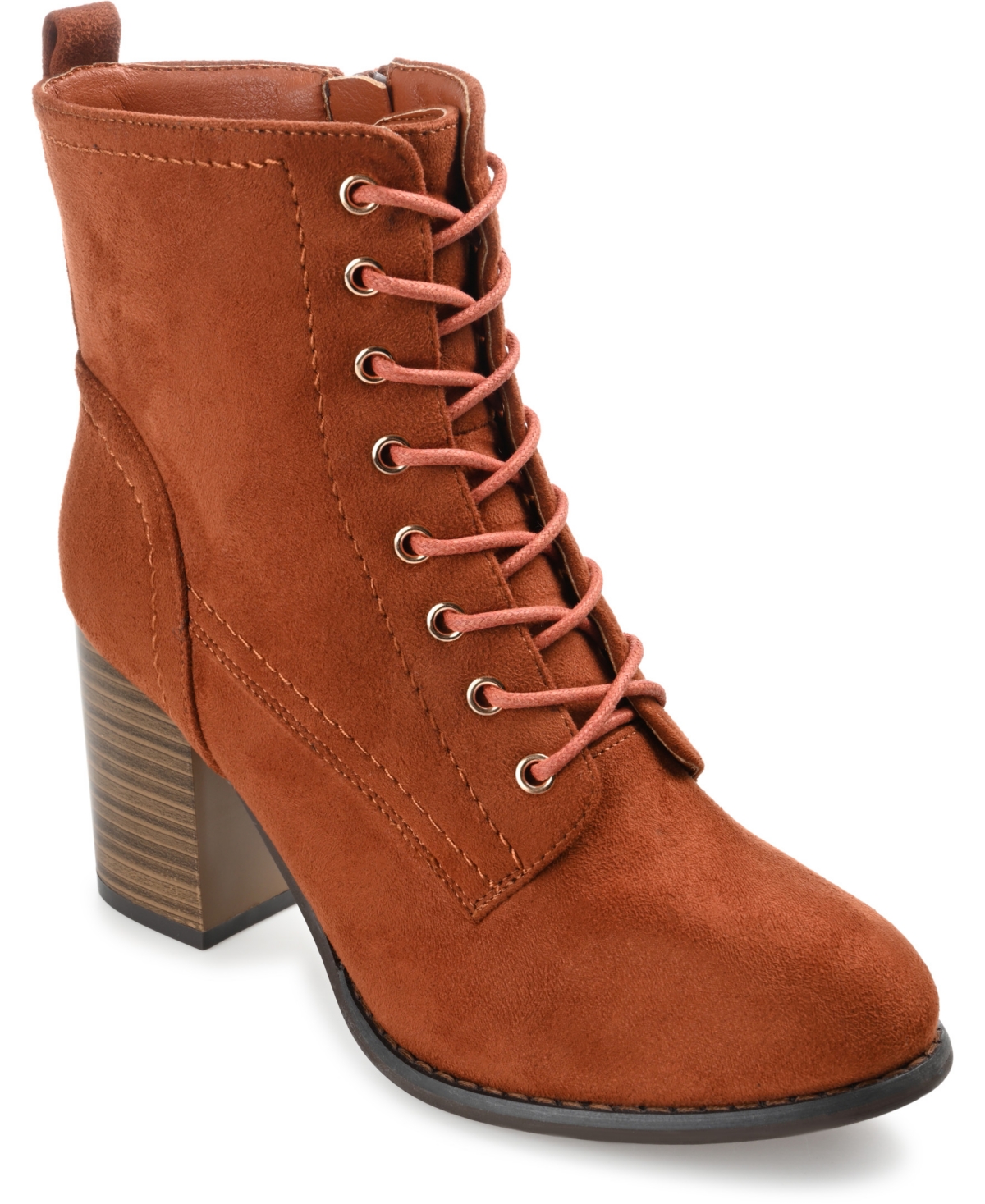 Click here for Journee Collection Womens Baylor Lace Up Stacked H... prices