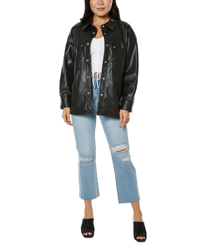 Juicy Couture Oversized Faux Leather Shacket - Macy's