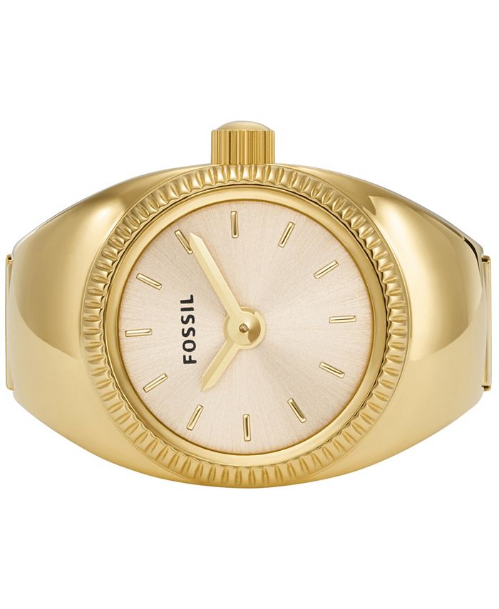 Fossil Women's Ring Watch Two-Hand Gold-Tone Stainless Steel Bracelet ...