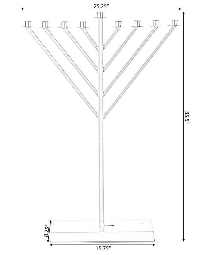 Vintiquewise Coated Hanukkah Menorah for Synagogue, Large - Macy's