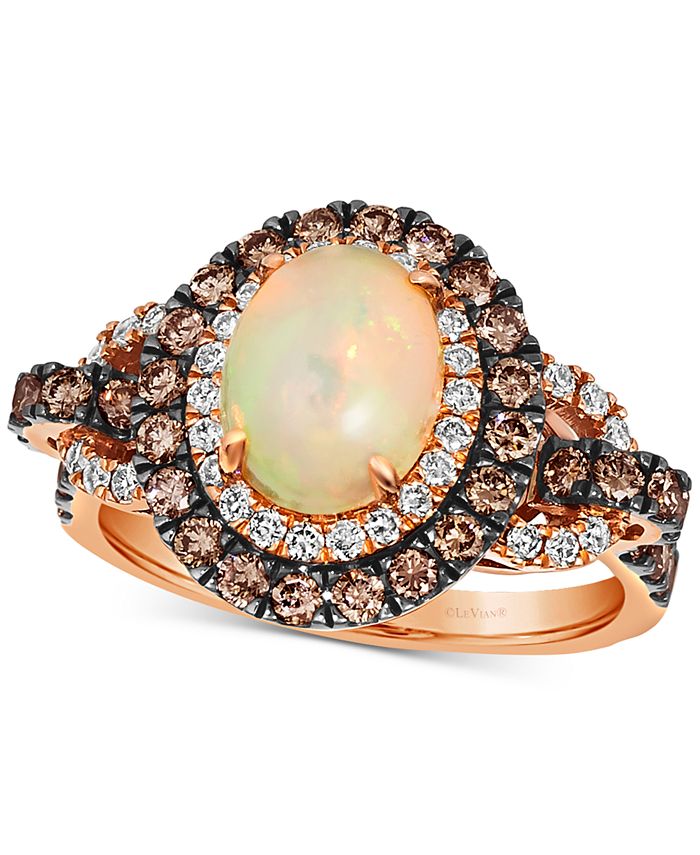 Le Vian Neopolitan Opal (7/8 ct. t.w.) & Diamond ( 1 ct. t.w.) Halo ...