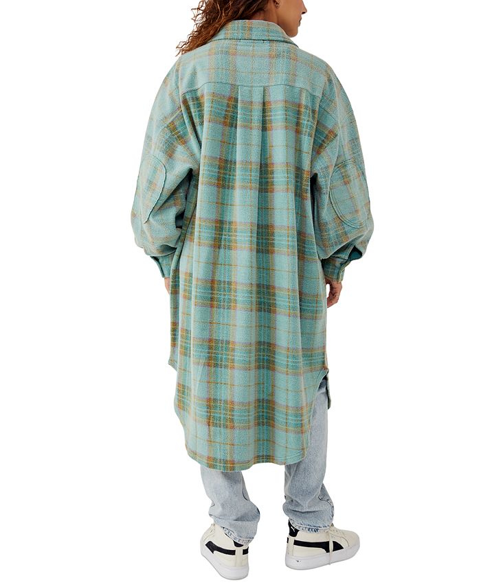 Free People Women's Plaid Ruby Long Button-Up Jacket - Macy's