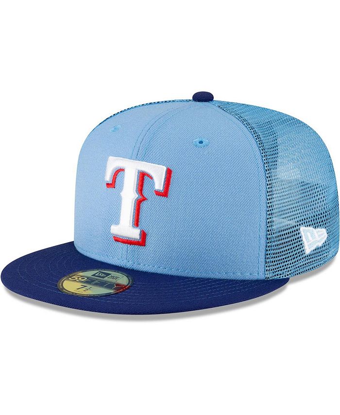 New Era Men's Light Blue Texas Rangers Team On-Field Replica Mesh Back ...
