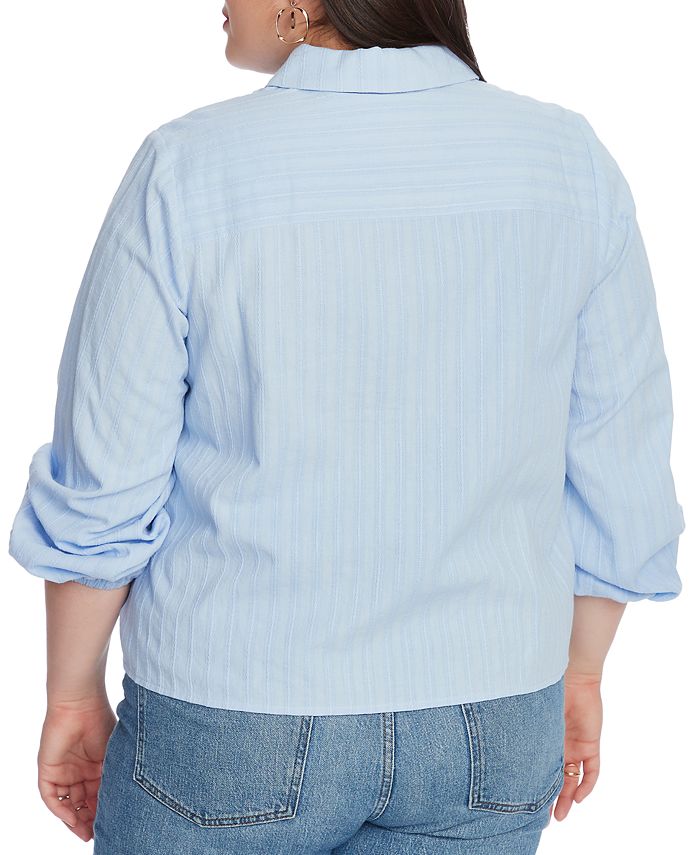 Court & Rowe Texture Cotton Blouson Button Down Top - Macy's