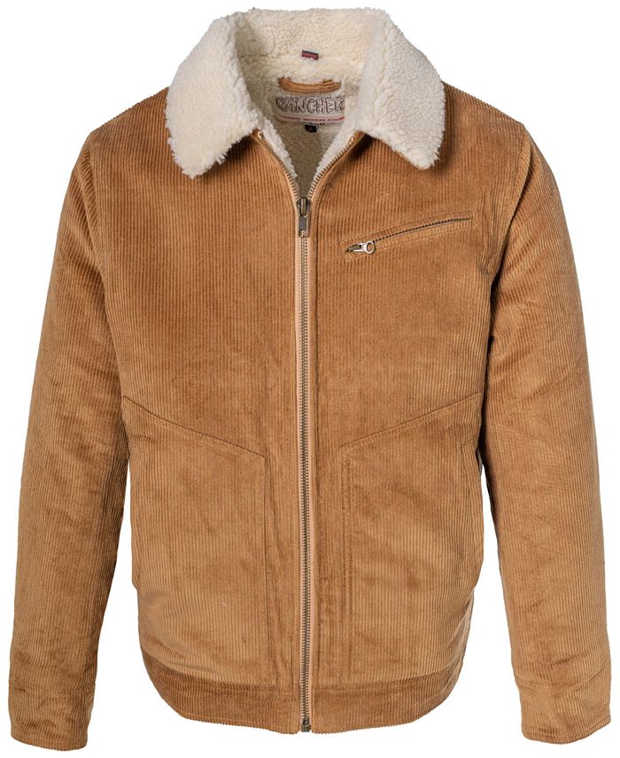 Schott NYC Men's Corduroy Zip-Up Trucker Jacket with Fleece Lining - Macy's