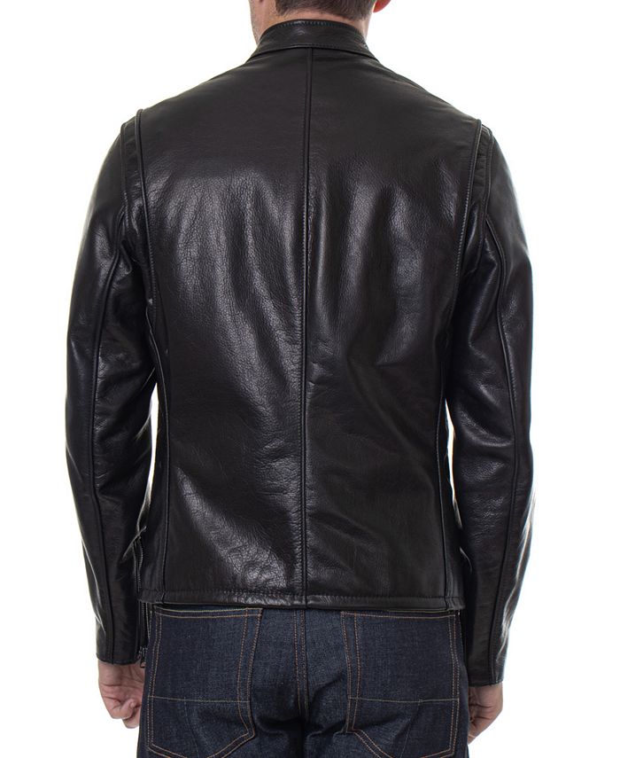 Schott NYC Men's Slim-Fit Cafe Racer Leather Jacket - Macy's