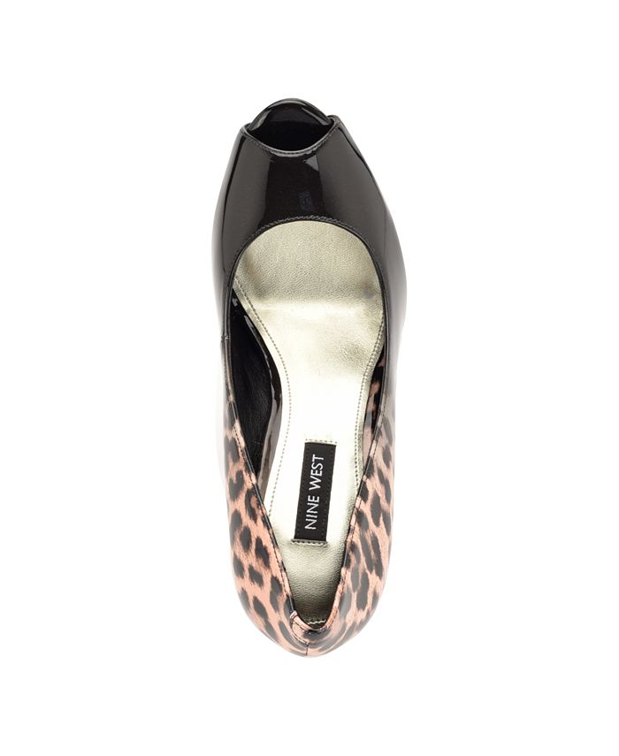 Nine West Women's Hethr Platform Heel Peep Toe Pumps - Macy's
