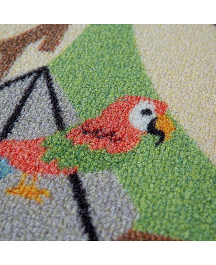 Paco Play Mat Lino Colorful For Kids Room Non-slip Rug With Zoo Animals ...