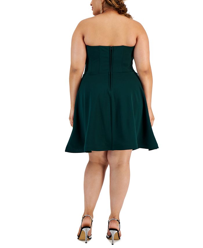 B Darlin Trendy Plus Size Strapless Bustier Dress - Macy's