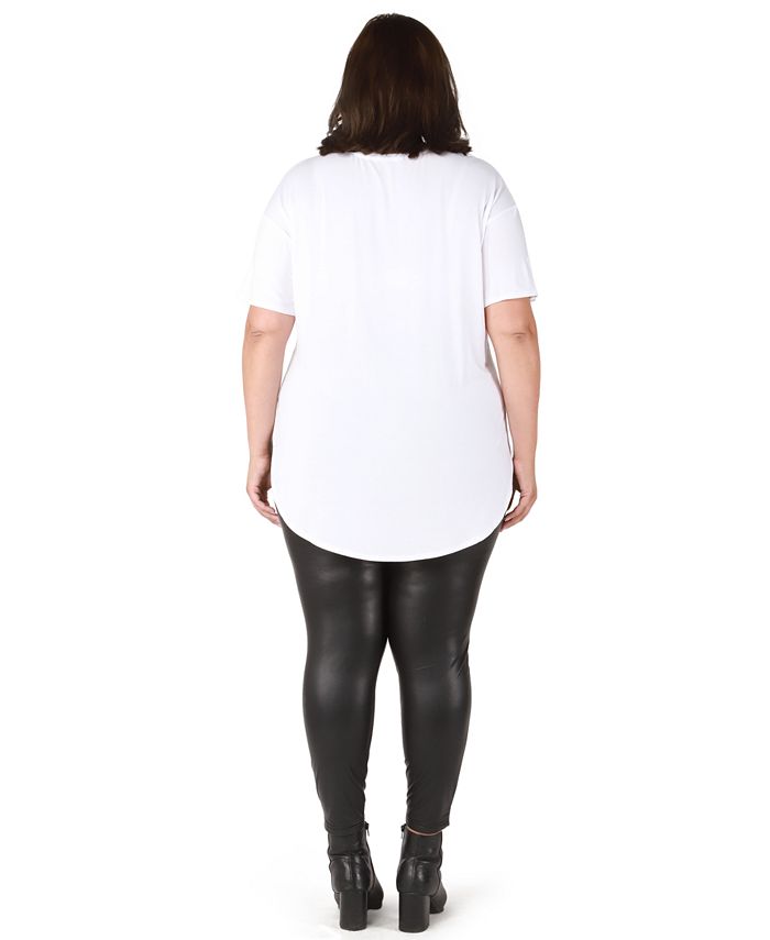 Black Tape Trendy Plus Size High Waist Faux Leather Leggings And Reviews