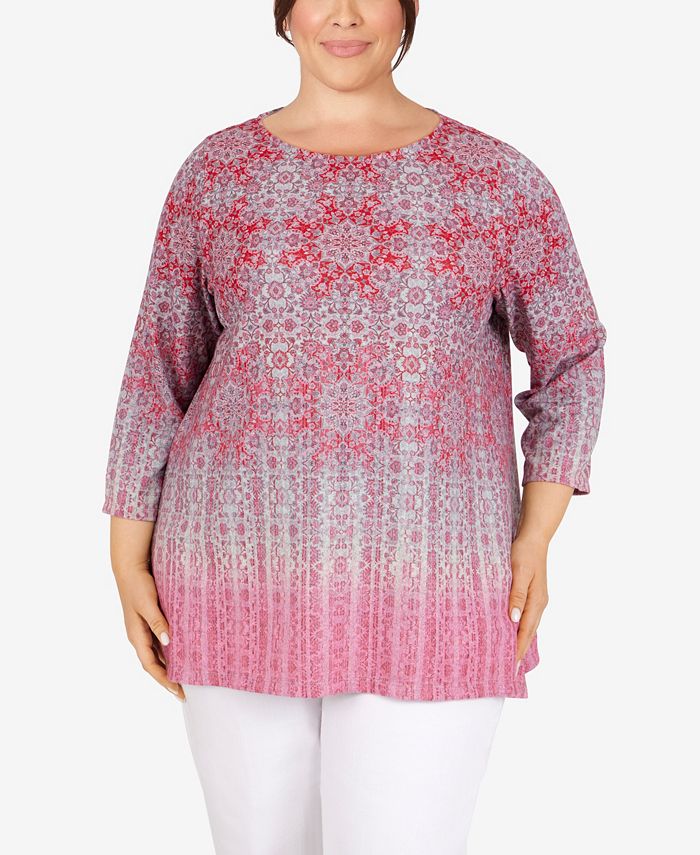 Ruby Rd. Plus Size Cozy Medallion Print Top - Macy's