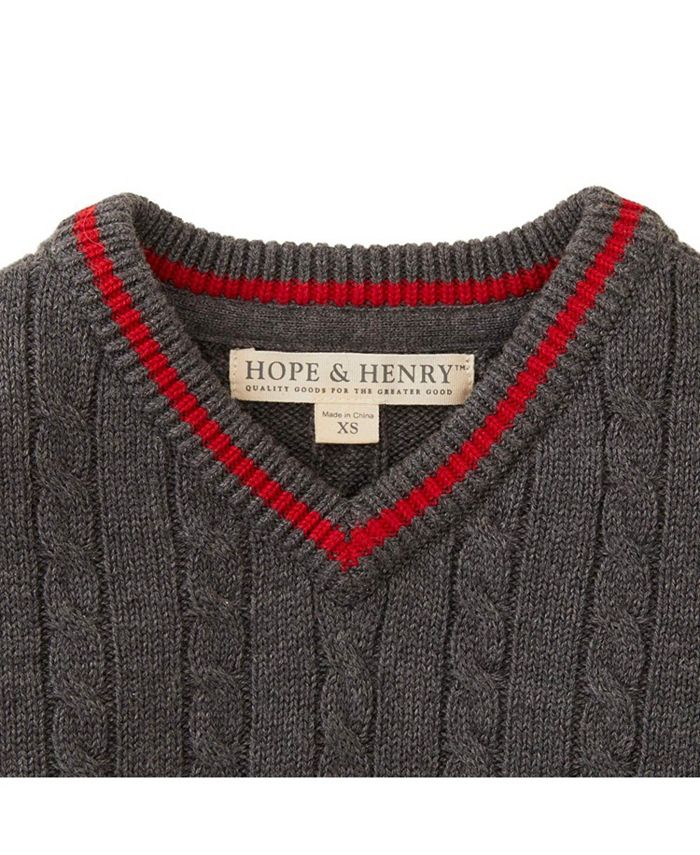 Hope & Henry Boys' V-Neck Cable Sweater, Infant - Macy's