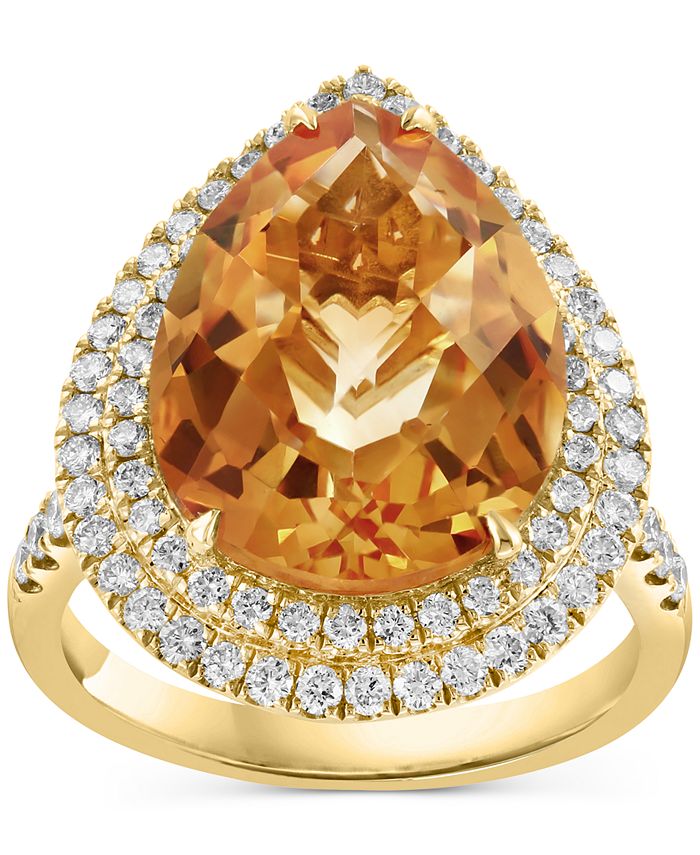 EFFY Collection Citrine (7-3/8 ct. t.w.) & Diamond (3/4 ct. t.w.) Ring ...