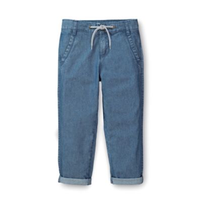 Hope & Henry Boys Chambray Rolled Cuff Pant With Drawstring, Kids - Macy's