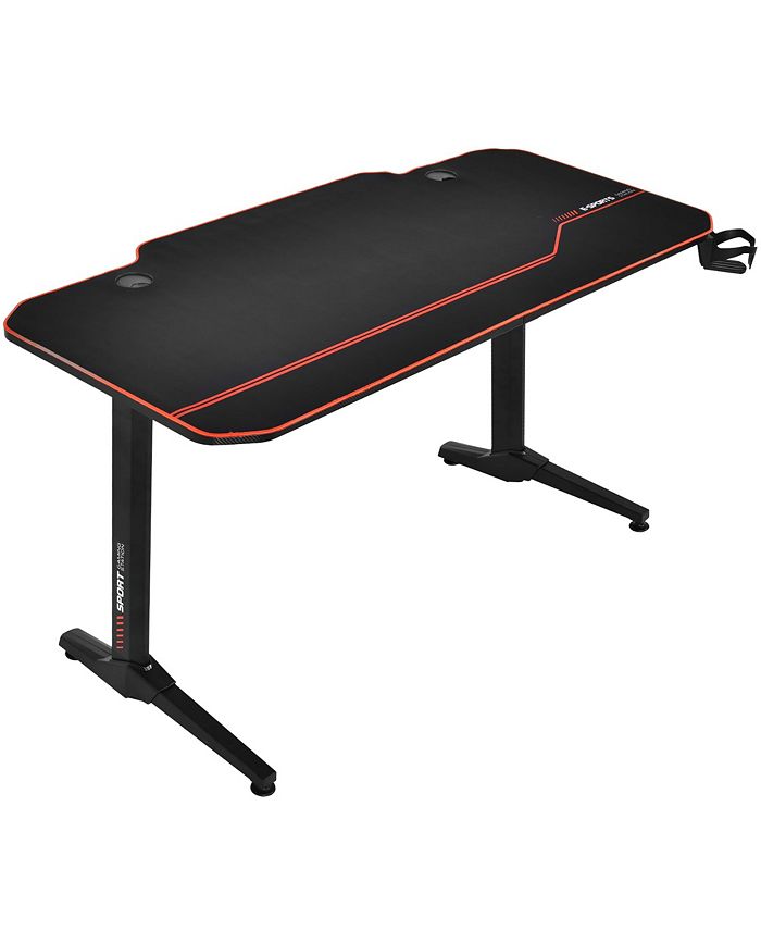 Costway 55'' Gaming Desk T-Shaped Computer Desk w/Full Desk Mouse Pad ...