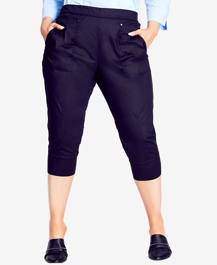 City Chic Trendy Plus Size Wide Cuff Crop Pants - Macy's