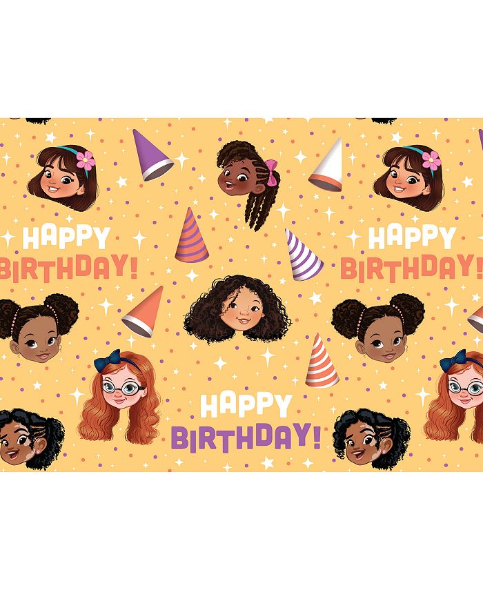 Greentop Gifts Happy Birthday Gift Wrap - Multicultural Girls - Macy's
