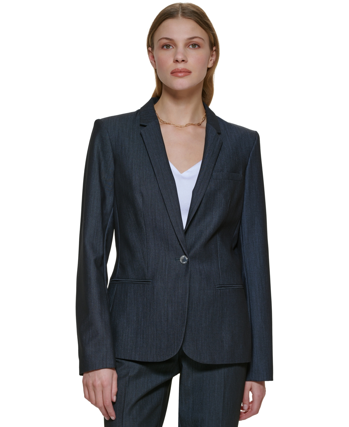 Click here for Calvin Klein One-Button Blazer  Regular and Petite... prices