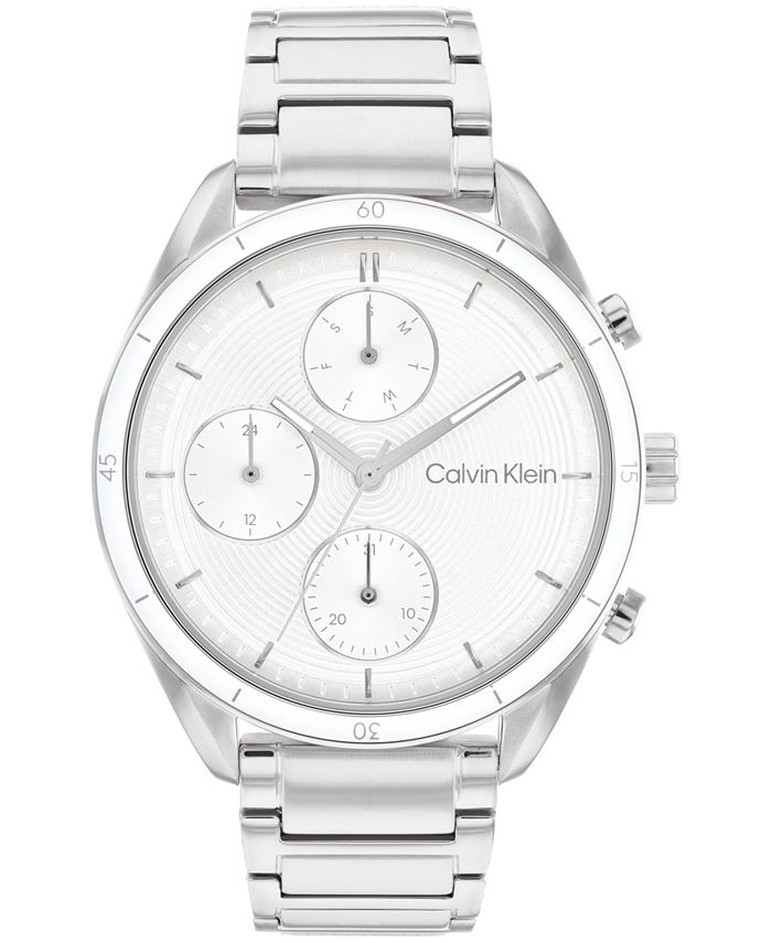 Calvin Klein Women's Silver-Tone Stainless Steel Bracelet Watch 38mm ...