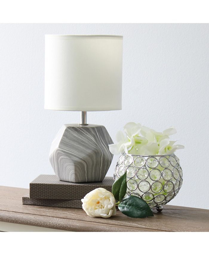 Simple Designs Round Prism Mini Table Lamp with Fabric Shade - Macy's