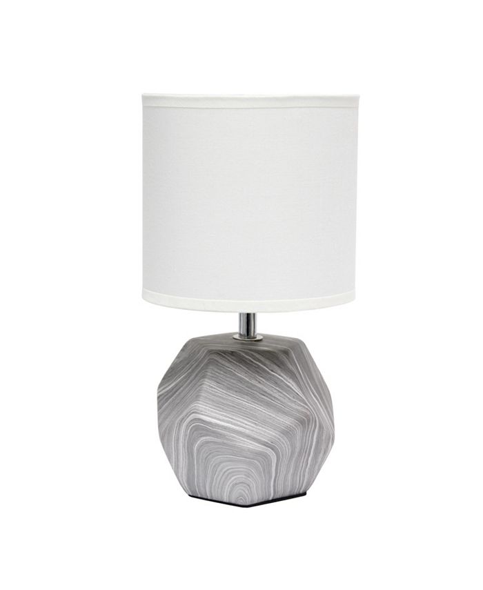 Simple Designs Round Prism Mini Table Lamp with Fabric Shade - Macy's
