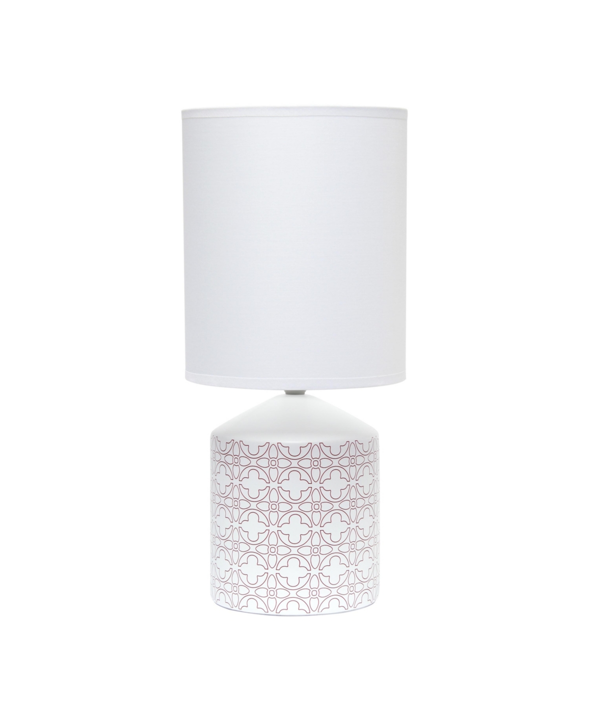 Click here for Simple Designs Fresh Prints Table Lamp - White wit... prices