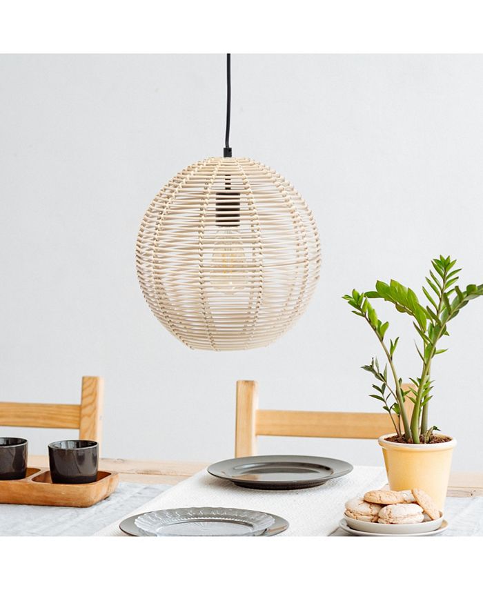 Lalia Home Ball Shaped Rattan Pendant - Macy's