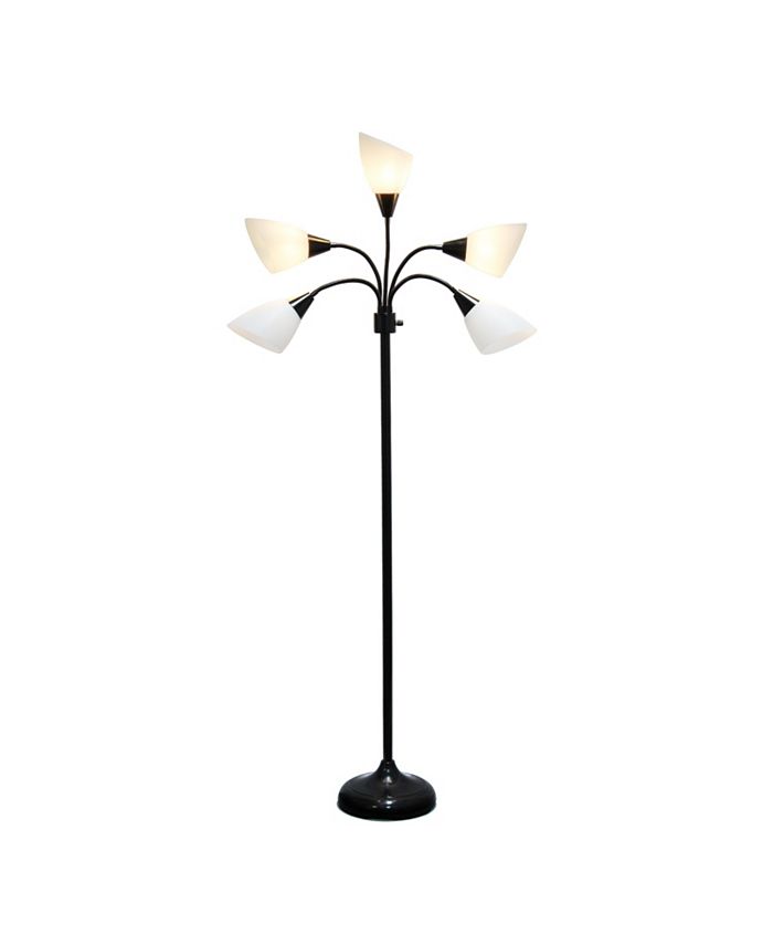 All The Rages Simple Designs 5 Light Adjustable Gooseneck Floor Lamp ...