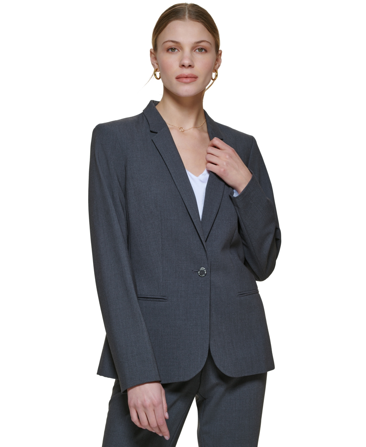 Click here for Calvin Klein One-Button Blazer  Regular and Petite... prices