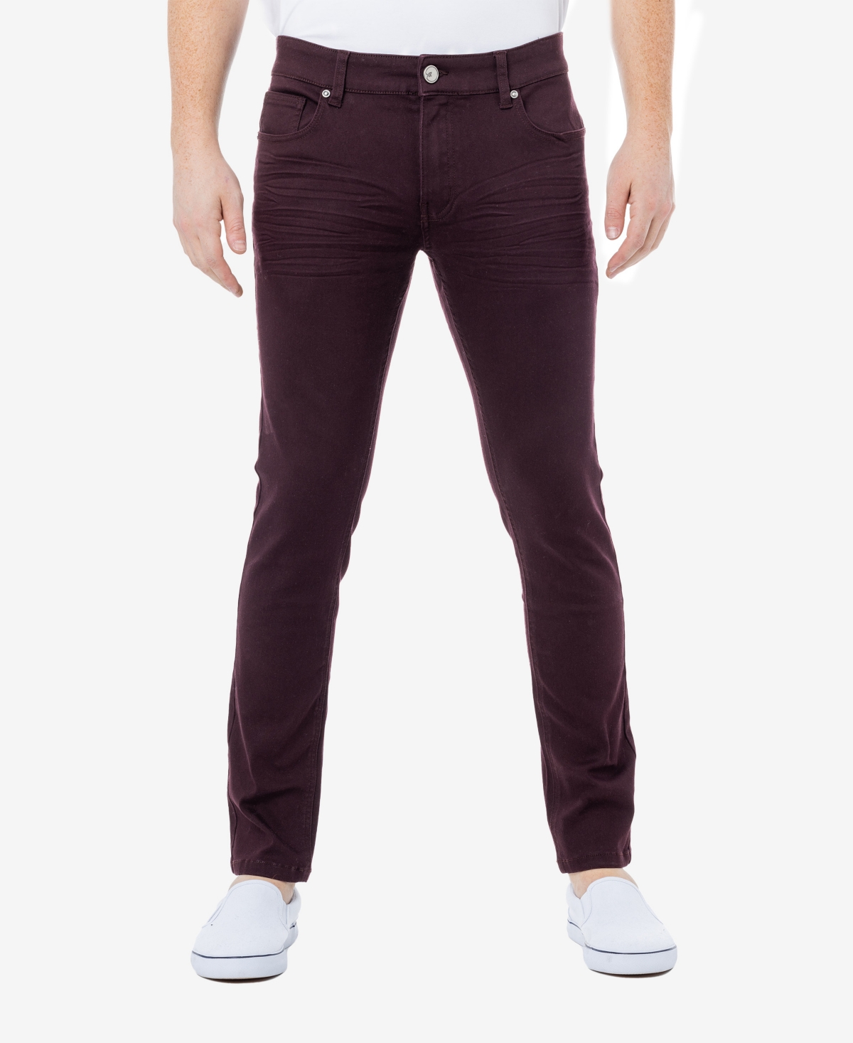 Click here for Mens Stretch 5 Pocket Skinny Jeans - Brick prices