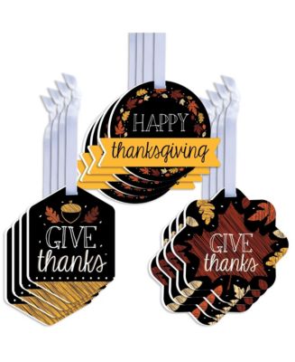 Give Thanks - Assorted Hanging Thanksgiving Favor Tags - Gift Tag ...