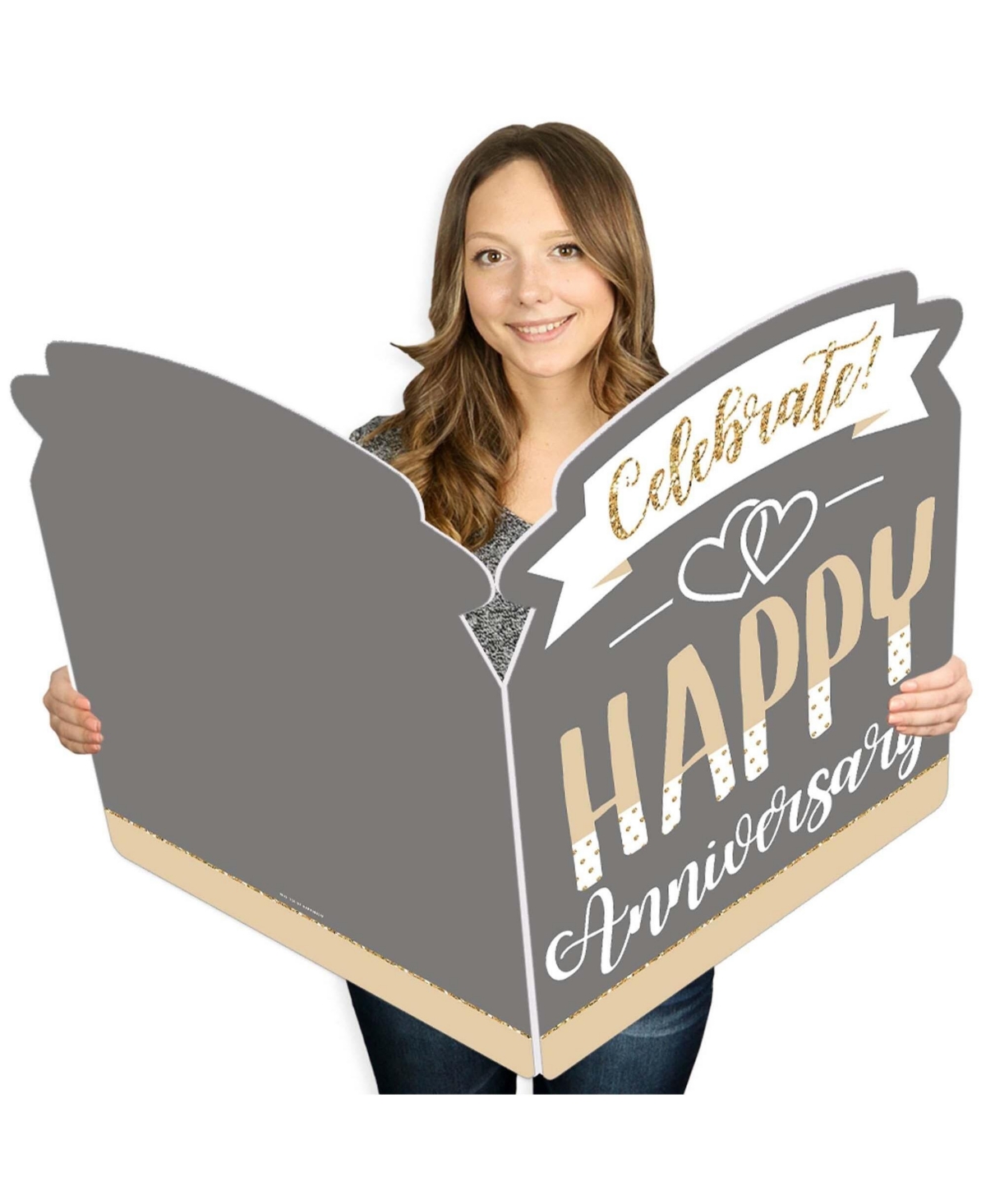 Big Dot Of Happiness Happy Anniversary - Gold Congratulations Giant ...