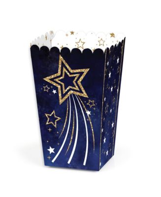 Starry Skies - Gold Celestial Party Favor Popcorn Treat Boxes - Set of ...